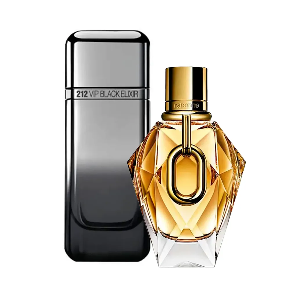 Kit Rabanne Million Gold 90ml + 212 VIP Black Elixir 100ml - Presente ...